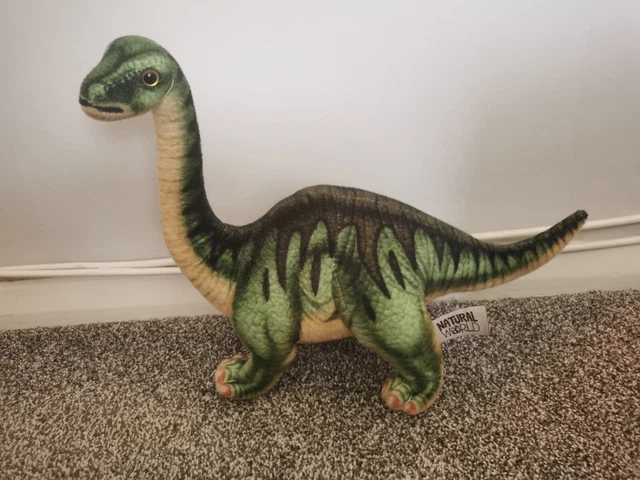 NATURAL WORLD DINOSAUR Brontosaurus Plush Toy Soft Toy Green £8.66 ...