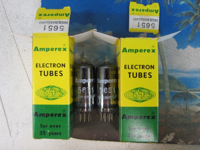 PAIR NOS AMPEREX 5651 Military Spec Tubes, Boxes, New, Top Line ...