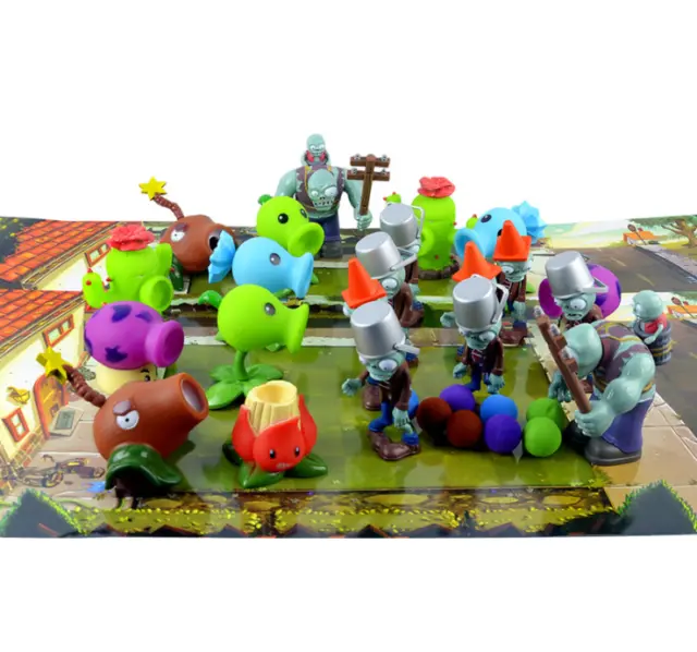 PLANTS VS ZOMBIES Action Figure PVZ Pea Shooter & Zombie Figure Toy Set ...