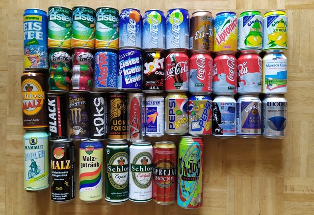 GETRÄNKEDOSEN SAMMLUNG 80ER Jahre aufwärts Eistee Coca Cola PEPSI Bier und mehr EUR 8,00 ...