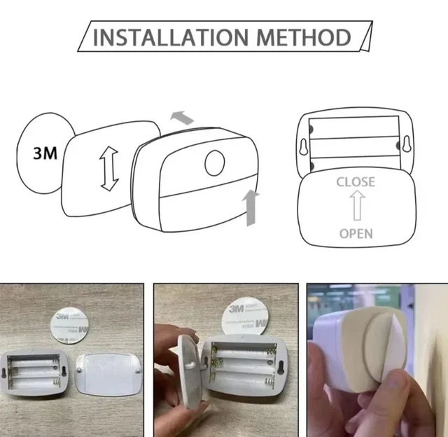 MOTION SENSOR LIGHT Indoor LED Night Light Stick on Nightlight Battery ...