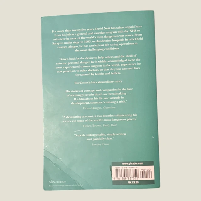 WAR DOCTOR BOOK by David Nott Vintage Novel Non-Fiction Medicine £5.45 ...