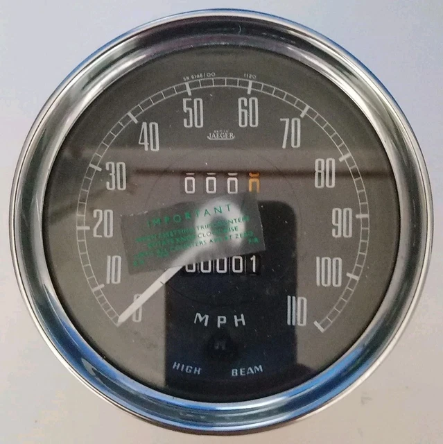 NOS SMITHS BRITISH Jaeger 110mph Speedometer Calibrated to 1152tpm ...