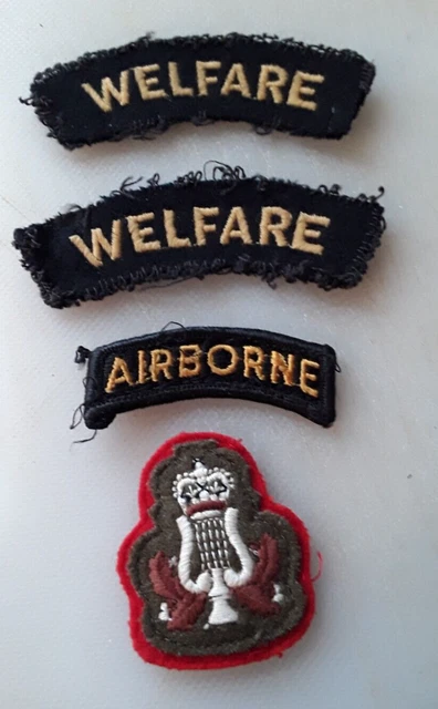 CWW2 BRITISH ARMY / Home Front Uniform Patches Welfare x 2, Airborn R ...