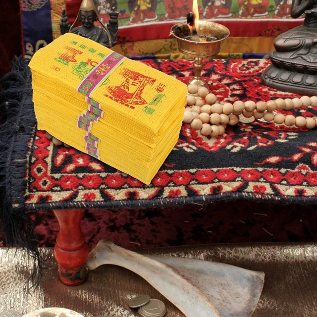 12 BUNDLES PAPER Ancestor Money - Traditional Chinese Blessing Banknote ...