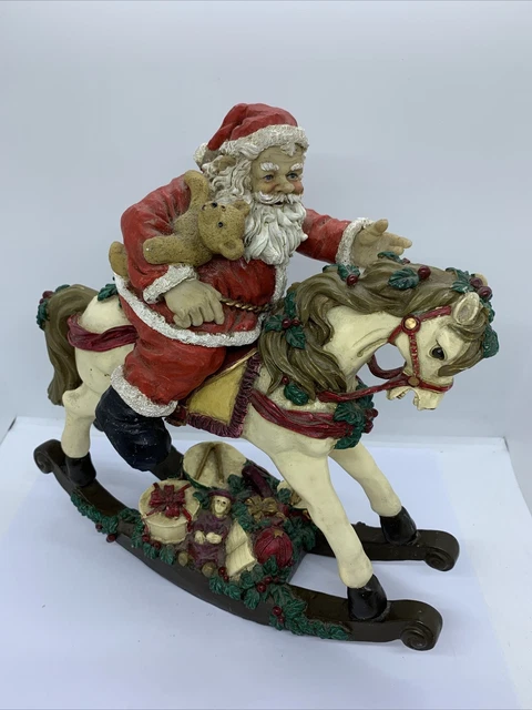 VINTAGE SANTA ROCKING Horse Antique Style By Regency Fine Arts Resin ...