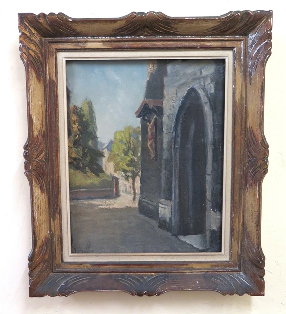 TABLEAU ANCIENNE SIGNÉ Bolly Aosta 1932 Vue Église Religieux Offre Ebay ...