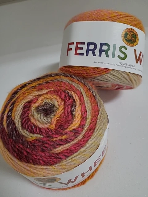 LION BRAND FERRIS Wheel Yarn-Cherry On Top - Lot of (2) $13.82 ...