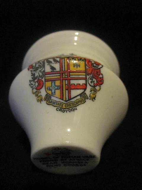 WH GOSS CRESTED China Model of ATWICK Roman VASE with Crest of CROYDON ...