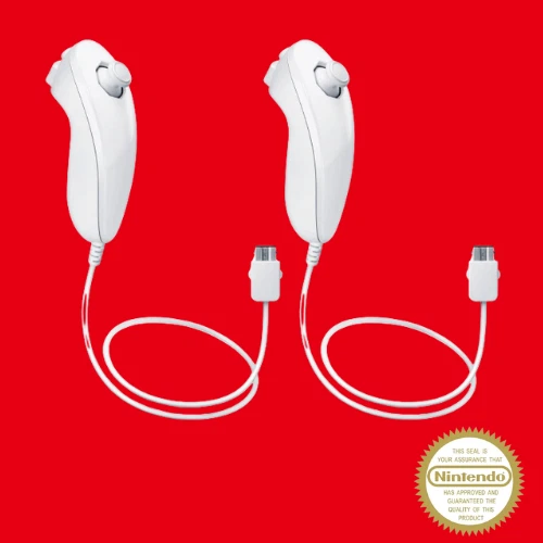 2X OFFICIAL WII Nunchuck White Remote Nintendo Motion 👾 Wii U OEM ...