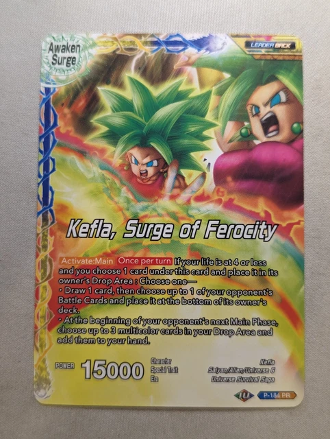 KEFLA, SURGE OF Ferocity P-184 PR Dragon Ball Super TCG Card - NON FOIL ...
