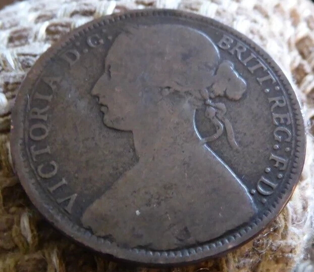 1873 VICTORIAN ONE Penny Coin Queen Victoria See Pics D 133 £2.00 ...