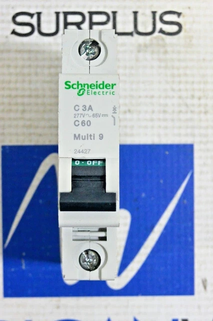SCHNEIDER ELECTRIC C 3A Multi 9 C60 277~65V 3Amp 1 Pole Circuit Breaker ...