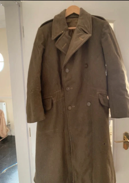 VINTAGE WW2 ERA Trench Coat Size 40” -42” British Army Wool Overcoat ...