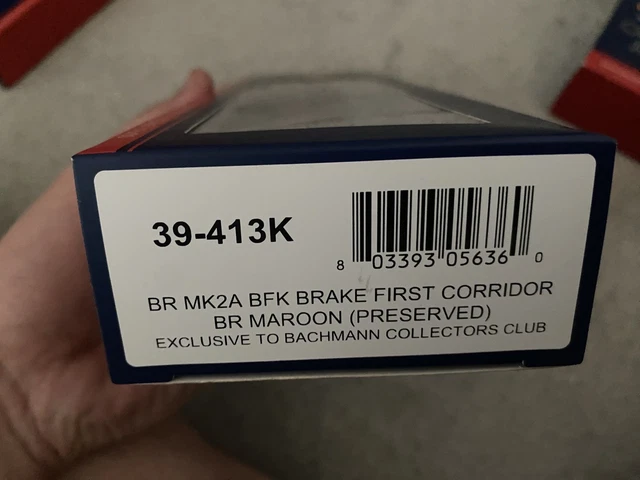 BACHMANN 39-413K OO Gauge BR Maroon Mk2A BFK Brake First Corridor ...