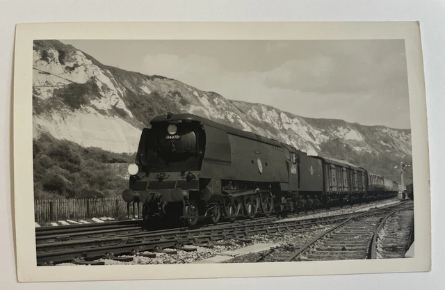 BR RAILWAY LOCOMOTIVE Photograph West Country Class Unrebuilt 34070 F40 ...