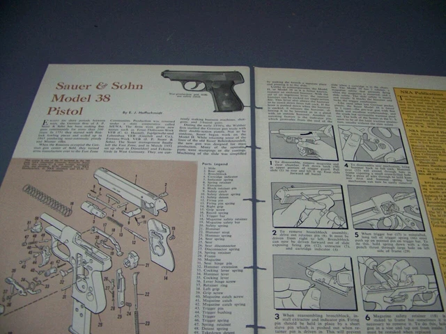 HISTORY - SAUER & Sohn Model 38 Pistol..history/Exploded View..rare ...