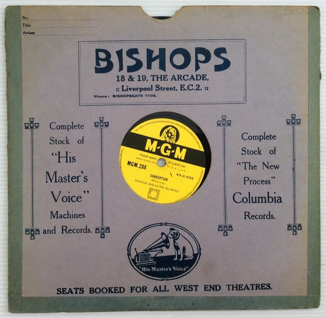 SALE GEORGE SHEARING Quintet Nothing But D Best / Conception 10" UK ...