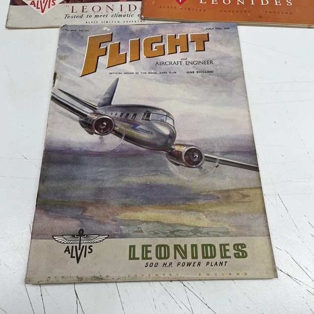 VINTAGE FLIGHT PLANE Pilot Lot Magazine WW2 War Alvis Leonides ...