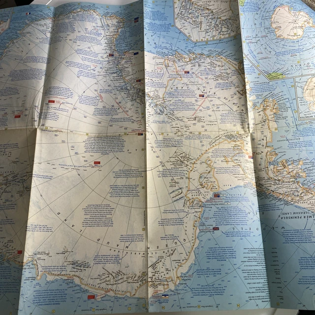 VINTAGE NATIONAL GEOGRAPHIC February 1963 Map Antarctica abl £7.99 ...
