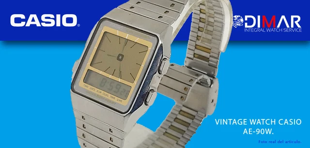 VINTAGE CASIO AE-90W-9. QW.187.JAPAN. AÑO.1982. LCD Double Horaire EUR ...