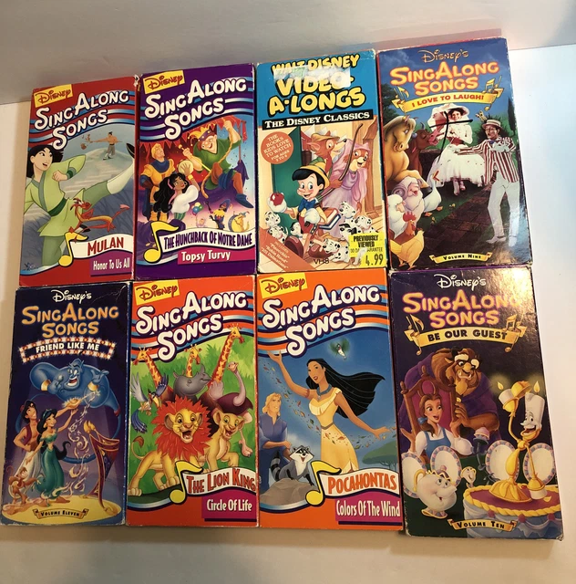 DISNEY SING ALONG Songs Video Tape VHS Bundle Lot x 5 Bare Necessities ...