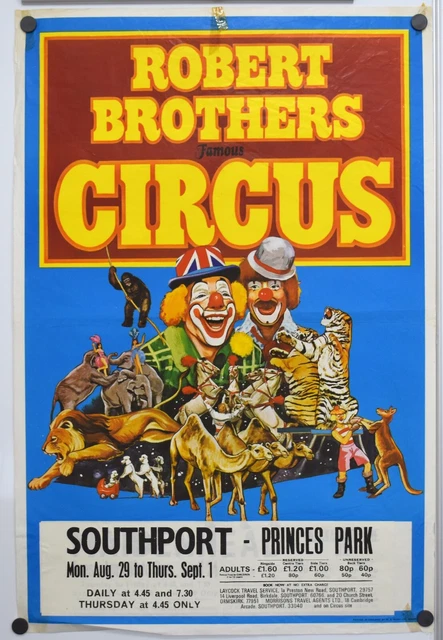 ROBERT BROTHERS CIRCUS Poster for Southport £60.00 - PicClick UK