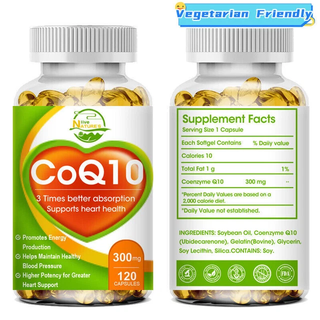 COQ10 COENZYME Q10 Vegan Capsules 300mg Energy Support & Heart Health ...