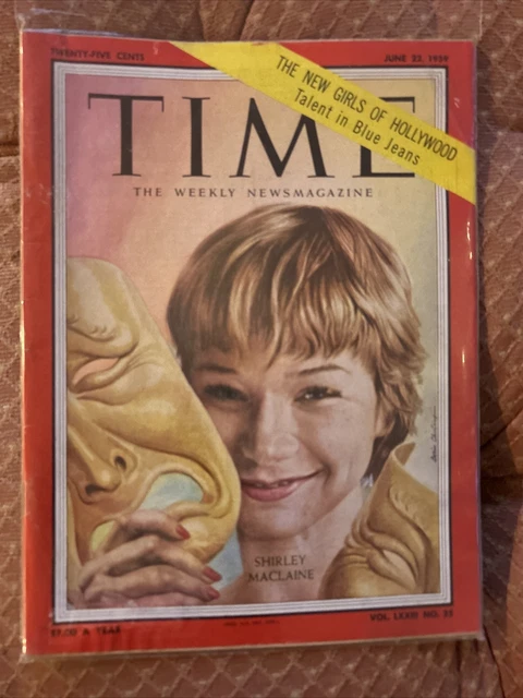 TIME MAGAZINE 1959 Shirley MacLaine Label Removed £19.75 - PicClick UK