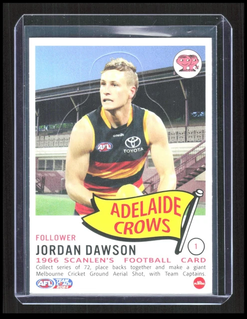 AFL 2024 TEAMCOACH Scanlen's Adelaide Crows Jordan Dawson 1 Football CB ...