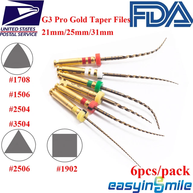 DENTAL ENDO G3 Pro Gold Taper Rotary Files Root Canal Universal X3 ...