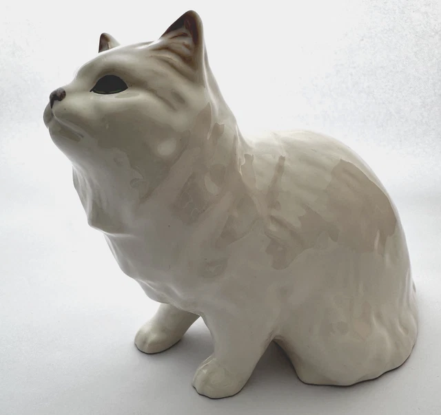 SYLVAC VINTAGE WHITE Persian Cat Figure - Seated - 15Cm Tall - Free Uk ...