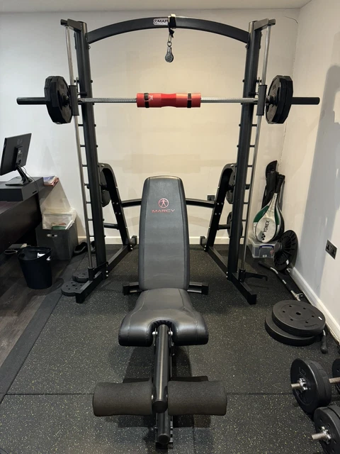 MARCY SM1000 DELUXE Smith Machine, Bench & Weights. Excellent Condition ...