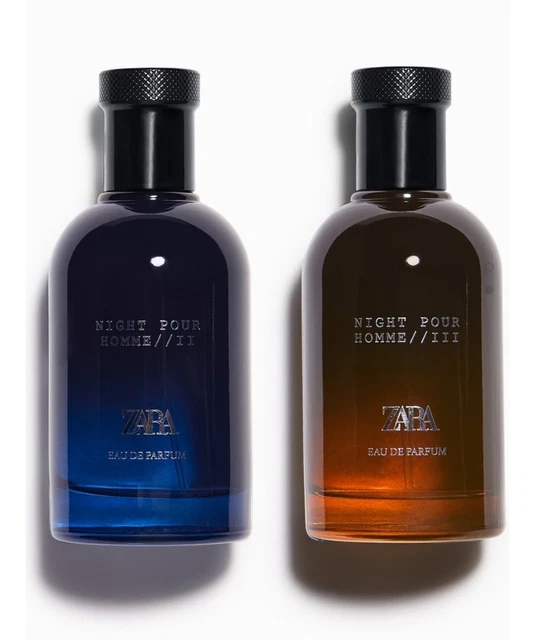 ZARA NIGHT POUR HOMME II + III DUO SET 100ml EDP NEW ~ Notes of Cedar ...