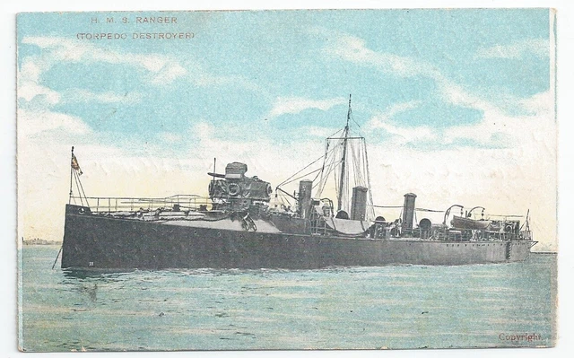HMS RANGER SUNFISH / A-class TBD Destroyer Royal Navy Used PC 1911 £10. ...