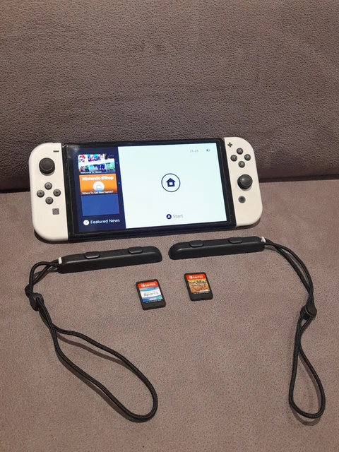 NINTENDO SWITCH OLED Model HEG-001 Handheld Console - 64GB – White + 2 ...