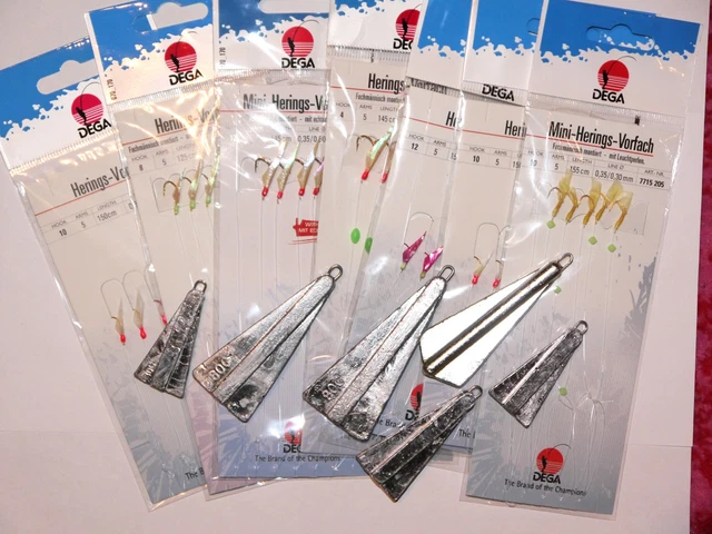 HERRING SET 7 Herring Rigs incl. 6 Herring Leads Gray Herring Chain £14 ...