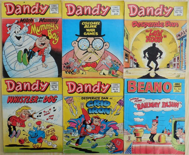 6 VINTAGE 1980S Comics inc. Dandy Comic Library No 93, 92, 72, 78, 79 + Beano 54 £6.50 - PicClick UK