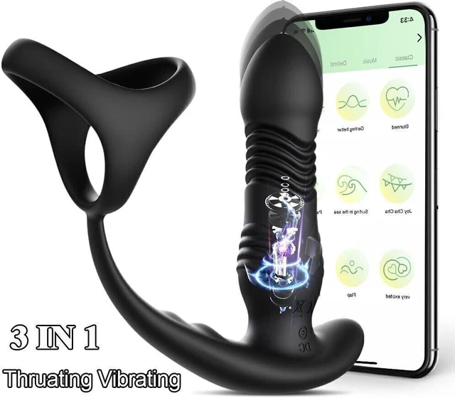 Wireless Telescopic Dildo Anal Male Prostate Massager Vibrator Butt