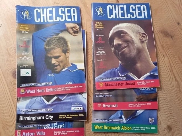 COMPLETE COLLECTION OF Chelsea home programmes Season 2002-2003 £13.00 ...