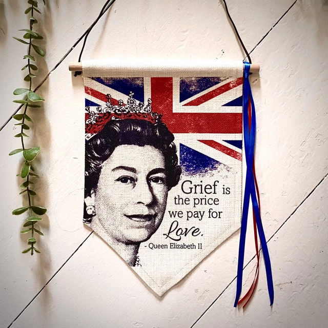 QUEEN ELIZABETH II commemorative flag / memorial QUEEN Elizabeth ... QUEEN ELIZABETH II commemorative flag / memorial QUEEN Elizabeth ...