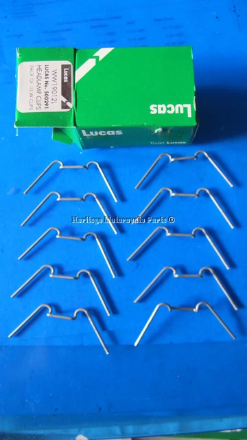 LUCAS WIRE FIXING CLIPS box of 10 genuine Lucas w wire HEADLIGHT BEAM ...