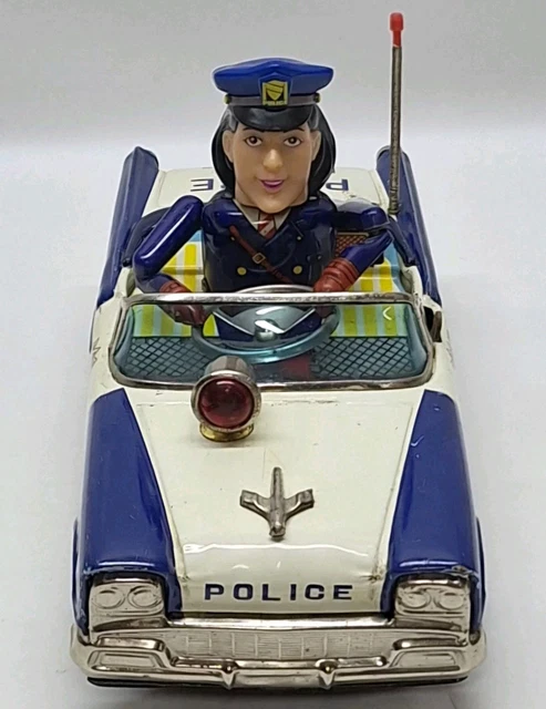 1958 OLDSMOBILE 🚀88 💥WORKING 🔋-Op POLICE🚔PATROL 🆒️👀 Tin Litho ICHIKO ...