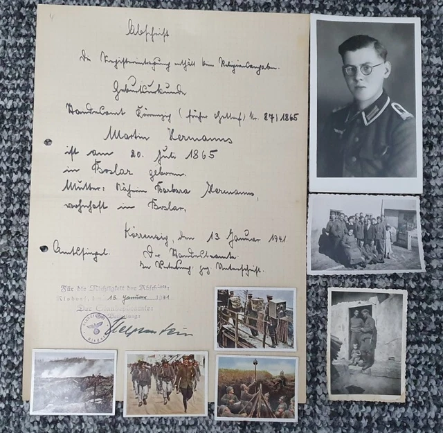 ORIGINAL GERMAN WW2 letter 13 Jan 41 Family History + Photo + Cigarette ...