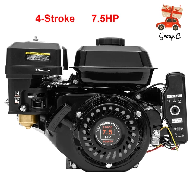 212CC 4 STROKE 7.5 HP Electric Start Horizontal Engine Go Kart Gas Engine Motor $210.92 ...