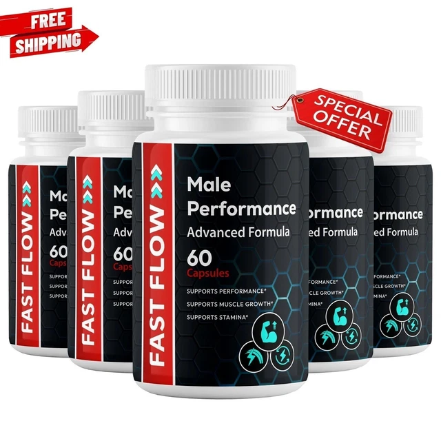 (5 PACK) FAST Flow Male Enhancement Capsules Advanced Performance Pills ...