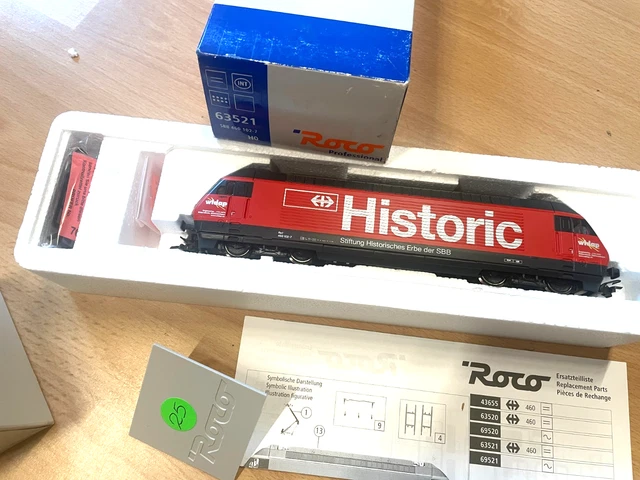 ROCO HO GLEICHSTROM E-Lok 460 HISTORIC SBB 63521 OVP unbespieltes ...