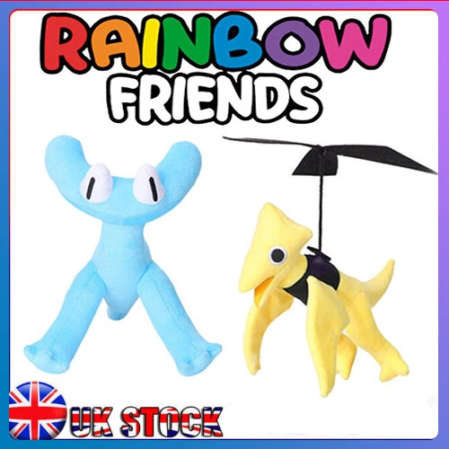 RAINBOW FRIENDS CHAPTER 2 Cyan Plush Toy Yellow Friend Soft Stuffed ...