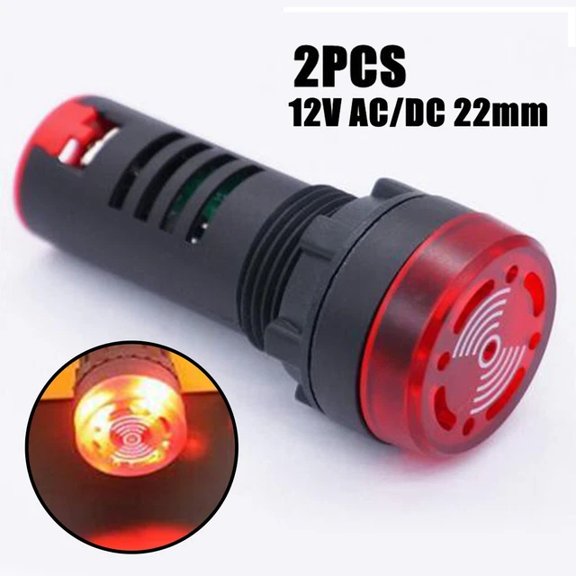 VERSATILE PANEL MOUNTED LED Indicator Buzzer Red Flashing Alarm ACDC ...