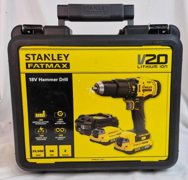 STANLEY FATMAX V20 Hammer Drill Driver Cordless 2.0Ah battery and ...